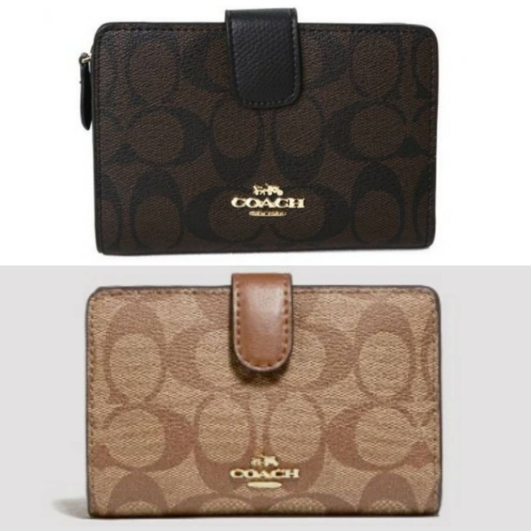 Coach Medium Corner Zip Wallet In Signature Canvas - DAILY LUXURY