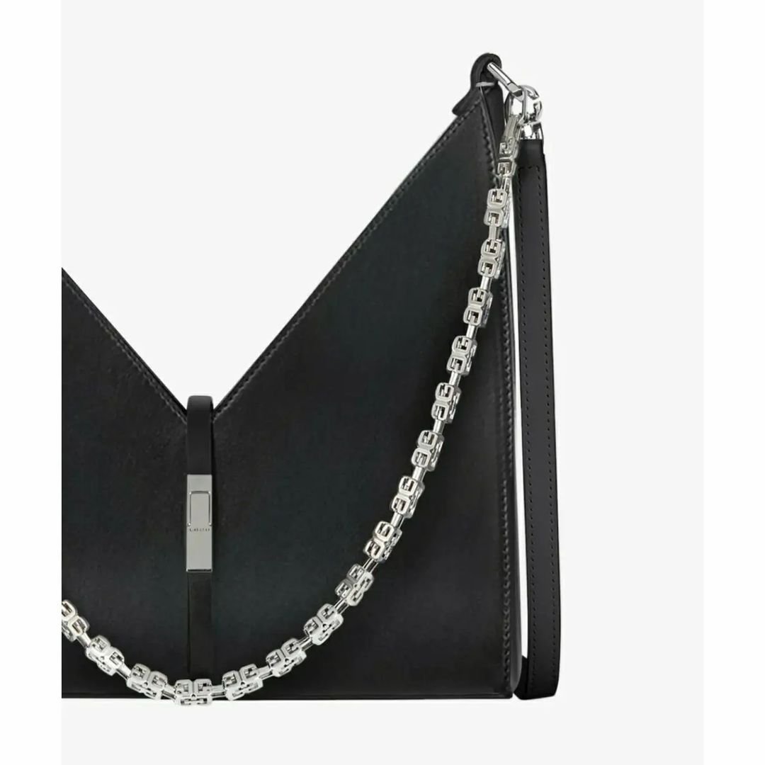 Cut Out Bag In Leather with Chain - DAILY LUXURY